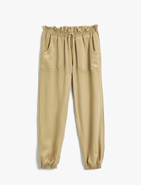 Koton Kız Çocuk Geniş Paça Jogger Pantolon Beli Bağcıklı