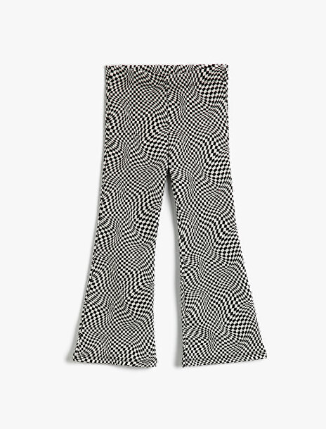 Koton Kız Çocuk Dama Desenli İspanyol Paça Pantolon Koton Kız Çocuk Dama Desenli İspanyol Paça Pantolon