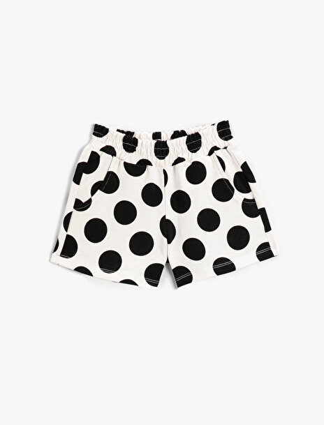 Koton Kız Çocuk Puantiyeli Kısa Şort Cepli Pamuklu