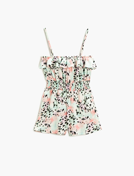 Koton Kız Çocuk Şort Tulum Askılı Fırfırlı