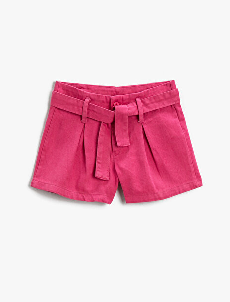 Koton Kız Çocuk Kemer Detaylı Şort Pamuklu