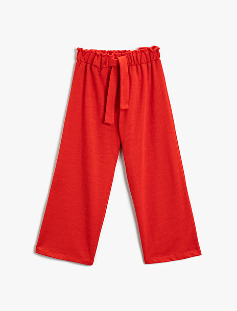 Koton Kız Çocuk Basic Geniş Paça Pantolon Kemerli