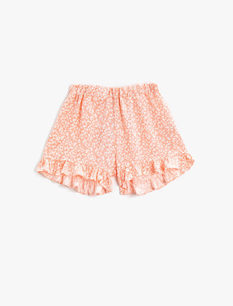 Koton Kız Çocuk Çiçekli Fırfırlı Şort Beli Lastikli