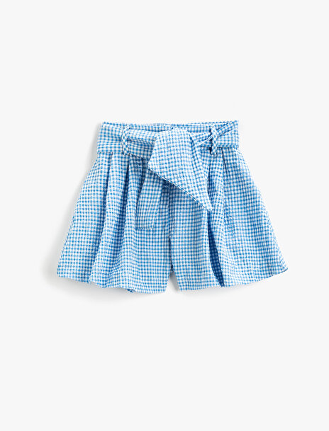 Koton Kız Çocuk Yüksek Bel Şort Kemer Detaylı