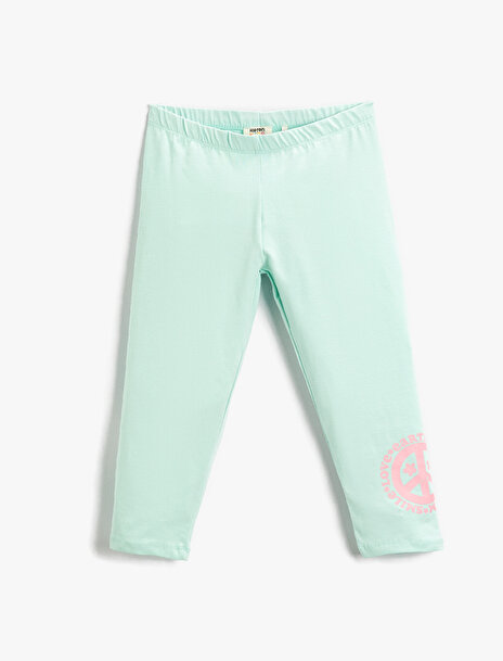 Koton Kız Çocuk Slogan Baskılı Kapri Tayt Pamuklu Koton Kız Çocuk Slogan Baskılı Kapri Tayt Pamuklu