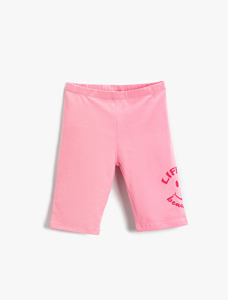 Koton Kız Çocuk Baskılı Tayt Diz Üstü Pamuklu