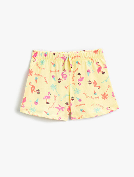 Koton Kız Çocuk Unicorn Baskılı Şort Beli Bağcıklı