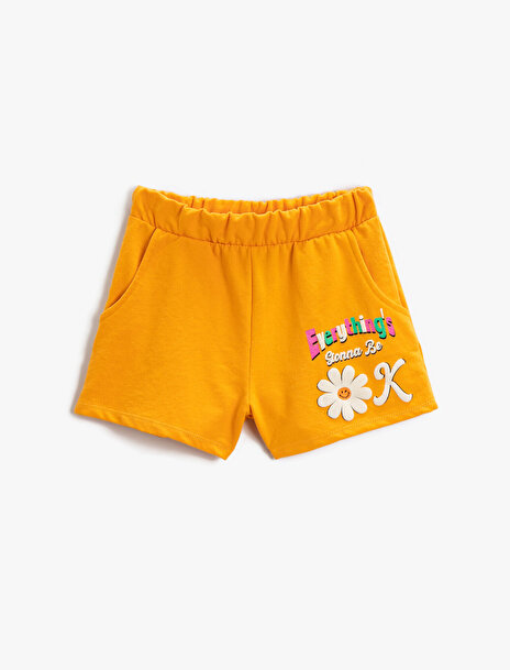 Koton Kız Çocuk Çiçek Baskılı Şort Beli Lastikli