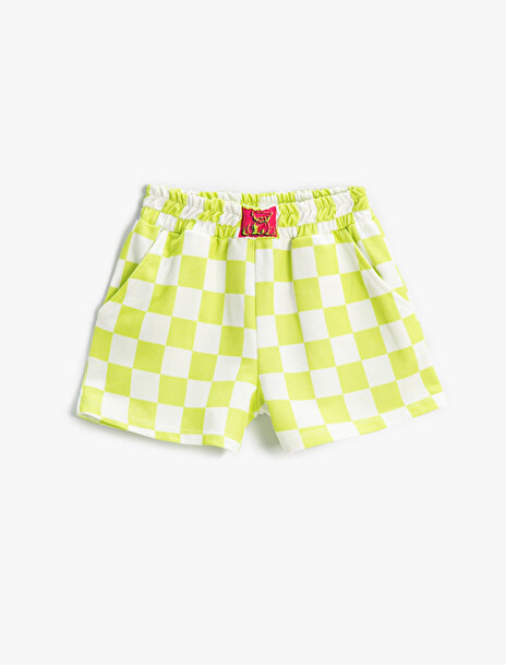 Koton Kız Çocuk Ekose Şort Beli Lastikli Cepli