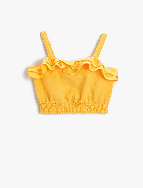 Koton Kız Çocuk Askılı Crop Bluz Pamuklu