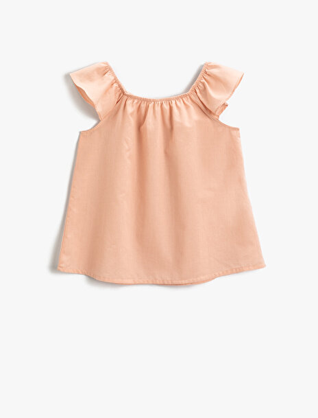 Koton Kız Çocuk Kolları Fırfırlı Bluz Pamuklu