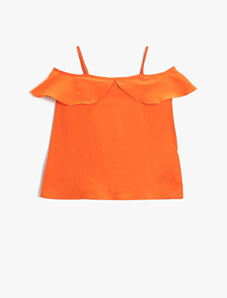 Koton Kız Çocuk Fırfırlı Askılı Bluz Pamuklu