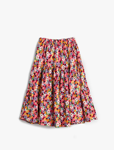 Koton Kız Çocuk Çiçekli Etek Midi Fırfırlı Yırtmaç Detaylı Koton Kız Çocuk Çiçekli Etek Midi Fırfırlı Yırtmaç Detaylı