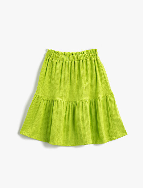 Koton Kız Çocuk Midi Etek Volanlı Katlı Beli Lastikli Koton Kız Çocuk Midi Etek Volanlı Katlı Beli Lastikli