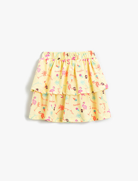 Koton Kız Çocuk Yaz Temalı Flamingo ve Dondurma Baskılı Fırfırlı Kısa Etek Pamuklu Koton Kız Çocuk Yaz Temalı Flamingo ve Dondurma Baskılı Fırfırlı Kısa Etek Pamuklu