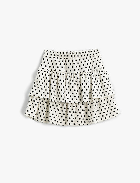 Koton Kız Çocuk Puantiyeli Katlı Etek Beli Lastikli