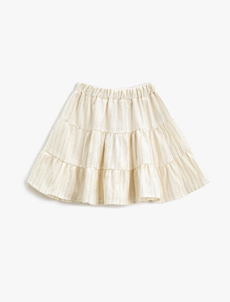 Koton Kız Çocuk Mini Etek Çizgili Fırfırlı Beli Lastikli Koton Kız Çocuk Mini Etek Çizgili Fırfırlı Beli Lastikli