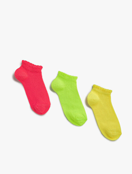 Koton Kız Çocuk Kısa Çorap 3'lü Set Renkli Koton Kız Çocuk Kısa Çorap 3'lü Set Renkli
