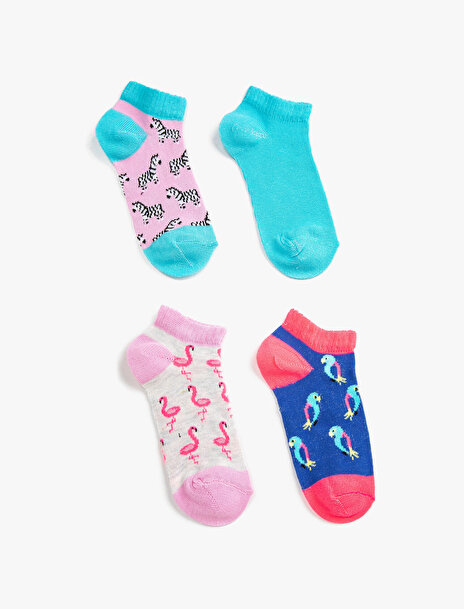 Koton Kız Çocuk 4'lü Hayvan Baskılı Çorap