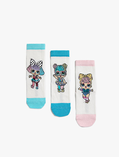 Koton Kız Çocuk Lol Baskılı Çorap Lisanslı Kısa 3'lü Set Koton Kız Çocuk Lol Baskılı Çorap Lisanslı Kısa 3'lü Set