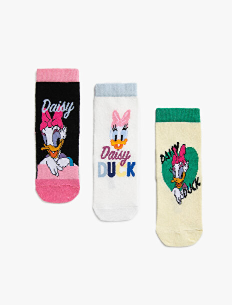 Koton Kız Çocuk Daisy Duck Desenli Çorap Lisanslı Kısa 3'lü Set Koton Kız Çocuk Daisy Duck Desenli Çorap Lisanslı Kısa 3'lü Set