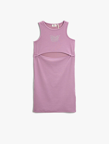 Koton Kız Çocuk Bisiklet Yaka Kolsuz Pencere Detaylı Elbise