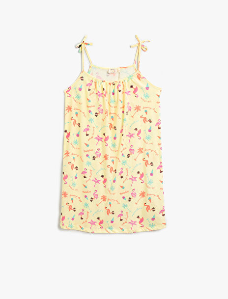 Koton Kız Çocuk Unicorn Baskılı Askılı Midi Elbise