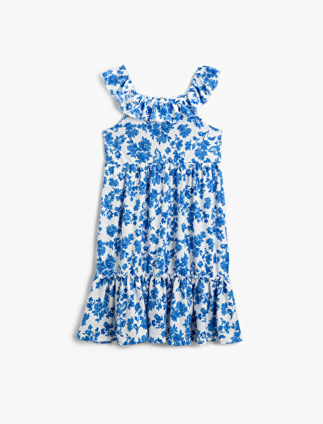 Koton Kız Çocuk Çiçekli Elbise Kolsuz Fırfırlı Koton Kız Çocuk Çiçekli Elbise Kolsuz Fırfırlı