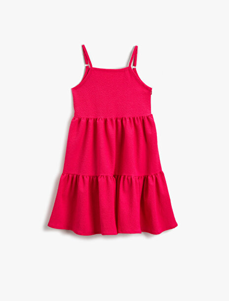 Koton Kız Çocuk Midi Elbise İnce Askılı Fırfırlı