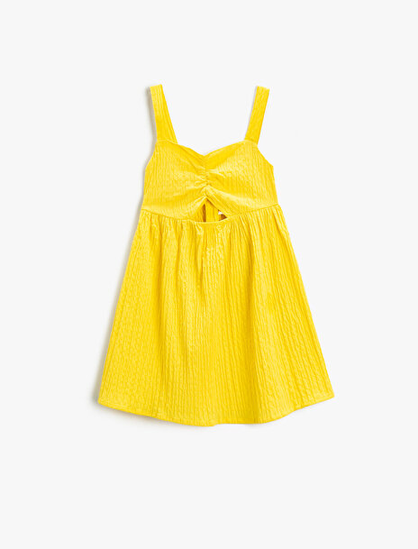 Koton Kız Çocuk Midi Elbise Pencere Detaylı Askılı Pamuklu Koton Kız Çocuk Midi Elbise Pencere Detaylı Askılı Pamuklu