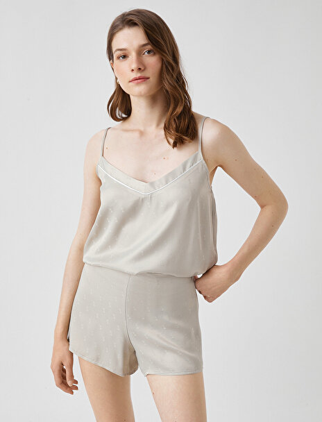 Koton Kadın Pijama Üstü Biyeli İnce Askılı