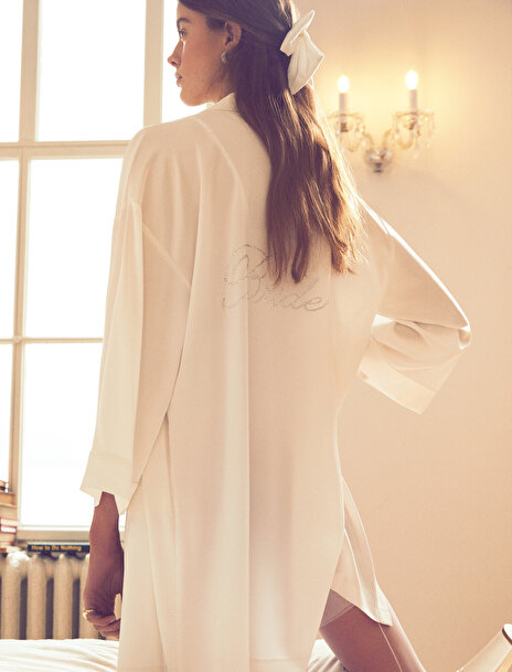 Koton Kadın Bridal Saten Sabahlık Kuşaklı