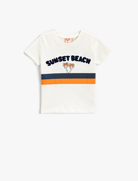 Koton Erkek Çocuk Yazı Baskılı Kısa Kollu Tişört Pamuklu