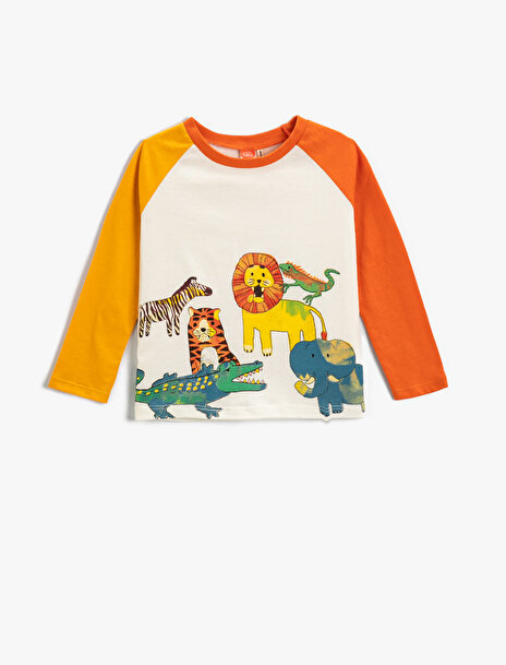 Koton Erkek Çocuk Hayvanlar Baskılı Uzun Kollu Tişört Pamuklu Koton Erkek Çocuk Hayvanlar Baskılı Uzun Kollu Tişört Pamuklu