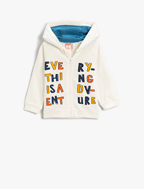 Koton Erkek Çocuk Sırtı Hayvan Baskılı Fermuarlı Kapüşonlu Seweatshirt Pamuklu Koton Erkek Çocuk Sırtı Hayvan Baskılı Fermuarlı Kapüşonlu Seweatshirt Pamuklu