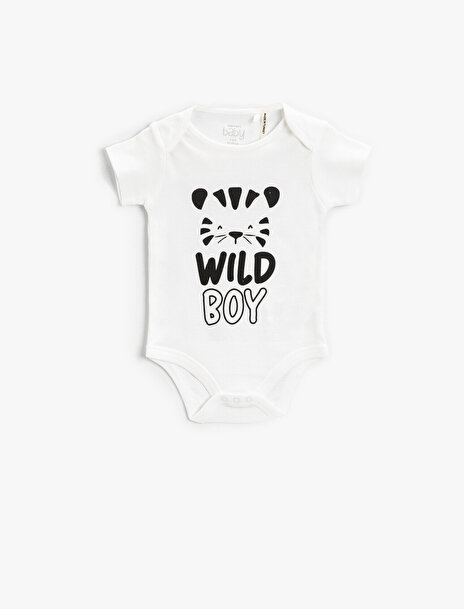 Koton Erkek Çocuk Baskılı Kısa Kollu Çıtçıtlı Zıbın Pamuklu