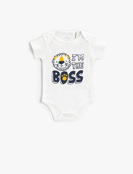 Koton Erkek Çocuk Baskılı Kısa Kollu Çıtçıtlı Zıbın Pamuklu