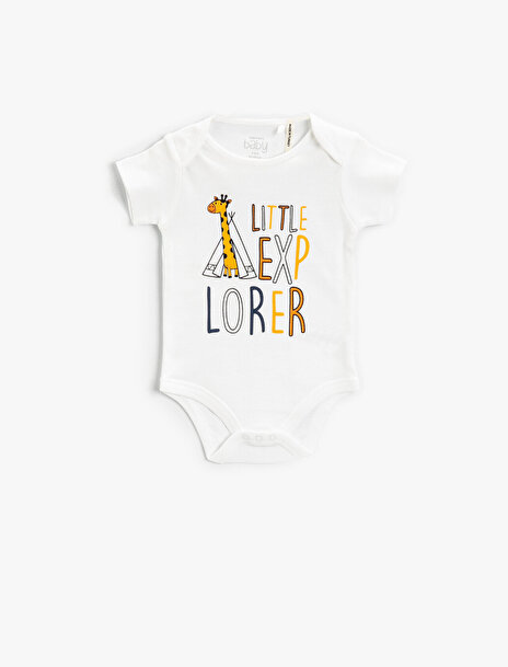 Koton Erkek Çocuk Baskılı Kısa Kollu Çıtçıtlı Zıbın Pamuklu