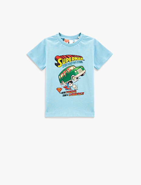 Koton Erkek Çocuk Superman Baskılı Lisanslı Tişört Kısa Kollu Pamuklu