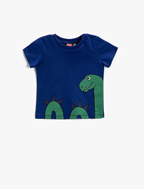 Koton Erkek Çocuk Dinozor Baskılı Kısa Kollu Tişört Pamuklu
