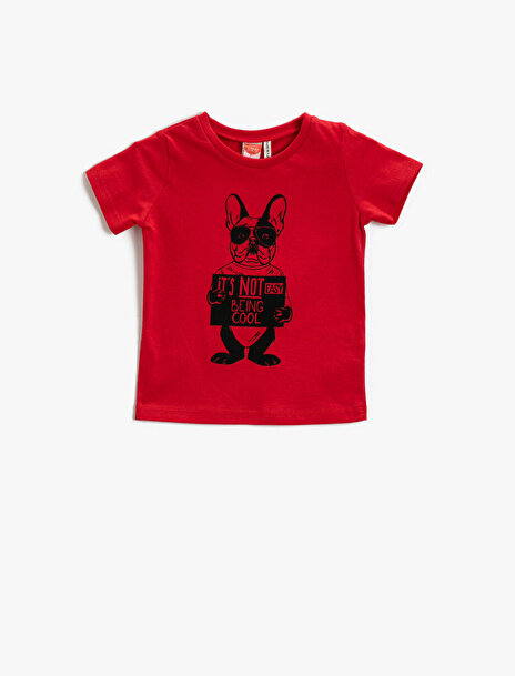 Koton Erkek Çocuk Hayvan Baskılı Kısa Kollu Tişört Pamuklu