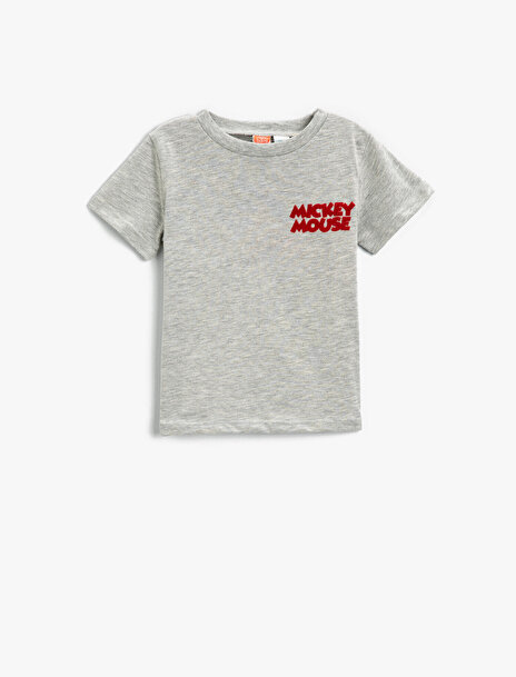 Koton Erkek Çocuk Mickey Mouse Baskılı Kısa Kollu Bisiklet Yaka Lisanslı Tişört Pamuklu