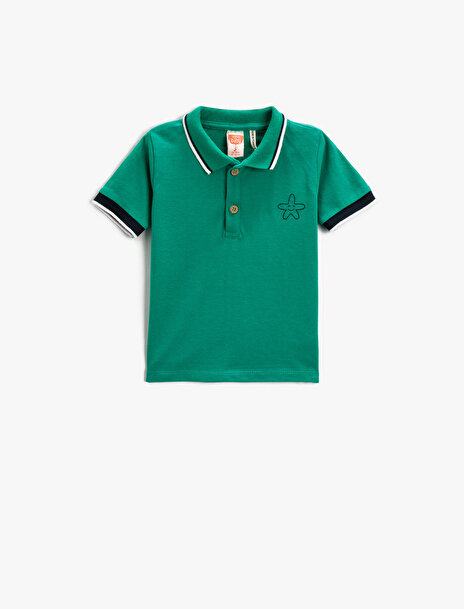 Koton Erkek Çocuk Polo Yaka Tişört Kısa Kollu Çizgili Pamuklu