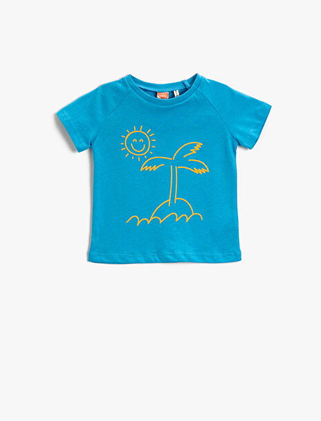 Koton Erkek Çocuk Printed T-Shirt Summer Themed Crew Neck Cotton Koton Erkek Çocuk Printed T-Shirt Summer Themed Crew Neck Cotton