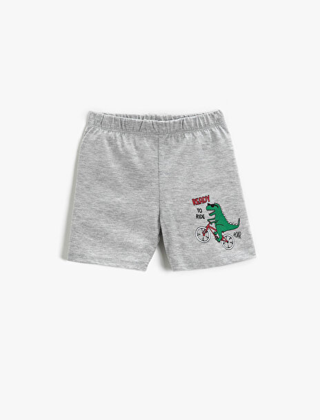 Koton Erkek Çocuk Dinozor Baskılı Beli Lastikli Şort