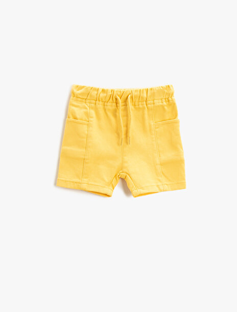 Koton Erkek Çocuk Pamuklu Şort Cep Detaylı Beli Bağlamalı Lastikli