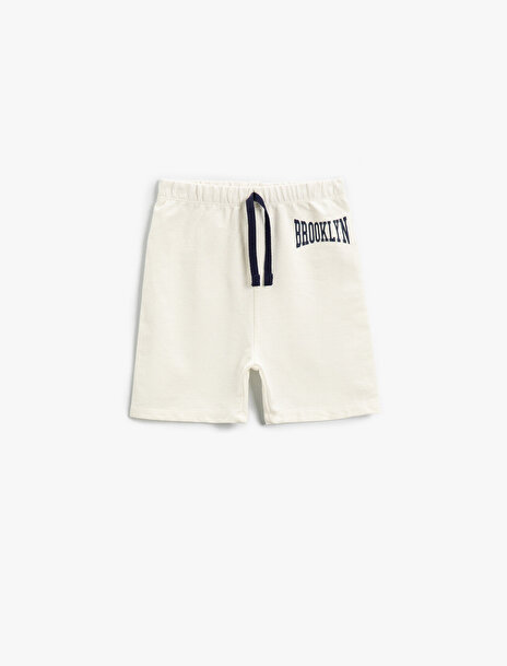 Koton Erkek Çocuk Brooklyn Baskılı Belden Bağlamalı Şort Pamuklu