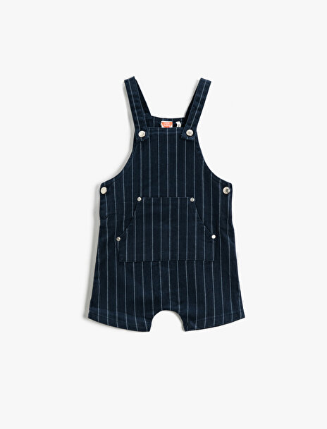 Koton Erkek Çocuk Şort Tulum Çizgili Kanguru Pamuklu