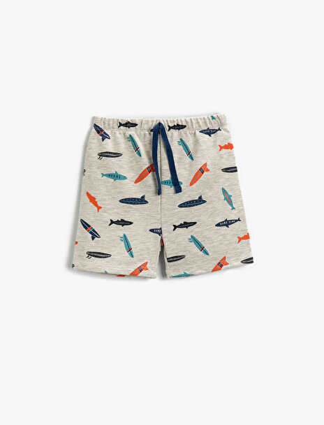 Koton Erkek Çocuk Köpek Balığı Baskılı Şort Beli Bağcıklı Koton Erkek Çocuk Köpek Balığı Baskılı Şort Beli Bağcıklı