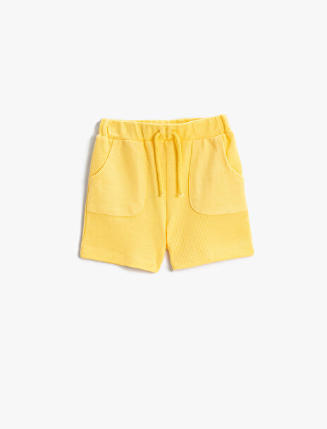 Koton Erkek Çocuk Şort Beli Bağcıklı Cepli Diz Üstü Pamuklu